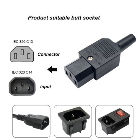 Buy China Wholesale Ac 250v 10a Iec 320 C13 Female Plug Power Adapter Connector And 3 Pin C13 C14