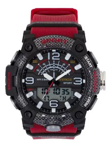 Reloj Weide Anadigi Wa J Para Hombre Rojo Y Negro Mercadolibre