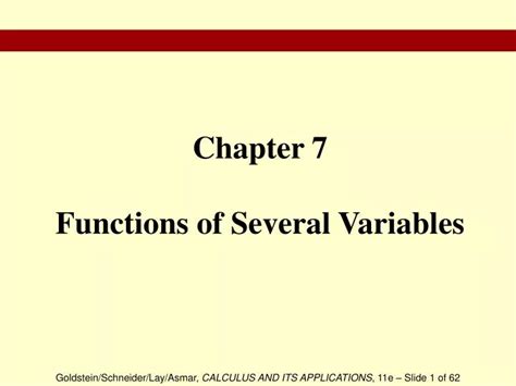 Ppt Chapter 7 Functions Of Several Variables Powerpoint Presentation Id3225056