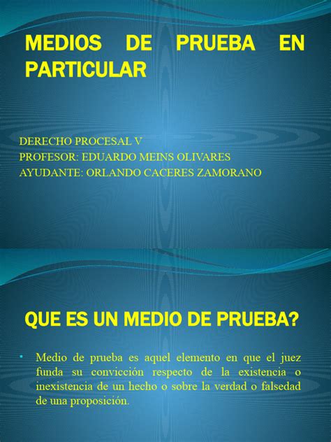 1 Medios De Prueba En Particular Instrumental Pdf Esfera Pública