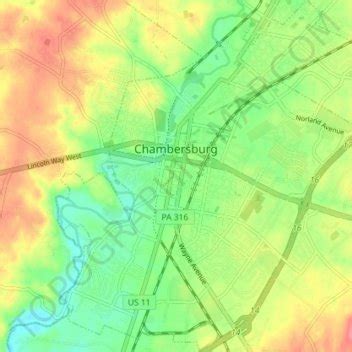 Chambersburg Topographic Map Elevation Terrain