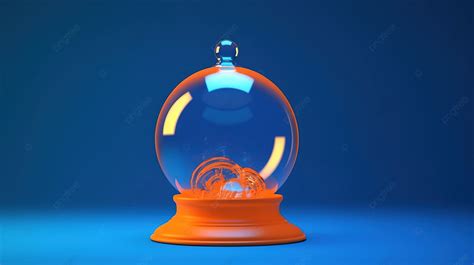 파란색 배경에 주황색 유리 공 파란색 배경에 유리 벨에 주황색 유리 빛나는 공의 3d 그림 고화질 사진 사진 배경 일러스트 및 사진 무료 다운로드 Pngtree