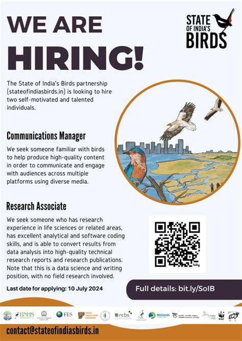 Arjun Singh On Linkedin Fantastic Opportunities To Work With State Of Indias Birds