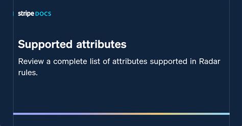 Supported Attributes Stripe Documentation