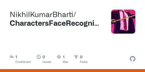 GitHub NikhilKumarBharti CharactersFaceRecognition