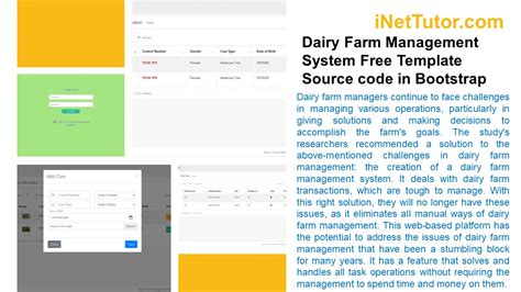 Dairy Farm Management System Free Template Source Code In Bootstrap
