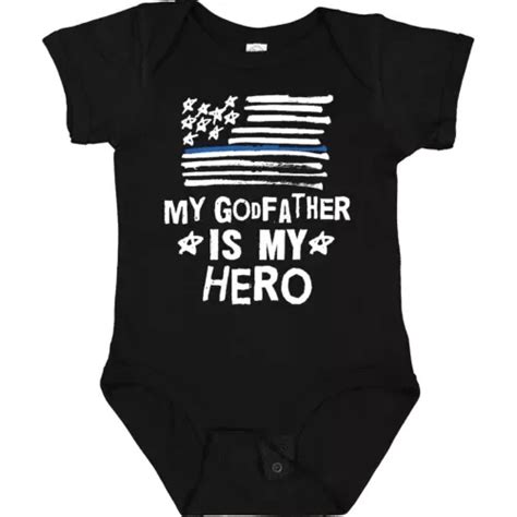 Bella Canvas Police Officer My Godfather Is My Hero Infant Creeper