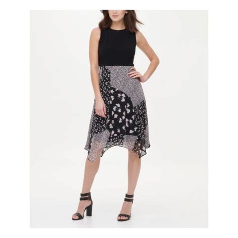 Dkny Dresses Dkny Womens Sheer Sleeveless Jewel Neck Below The Knee