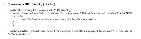 solved 3 translating to mips assembly 10 points] translate