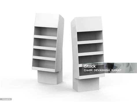사용자 지정 포스터 접는 팝 바닥 골 판지 디스플레이 고립 된 흰색 배경 3d 그림에 모의 서식 파일에 대 한 스탠드 0명에 대한 스톡 사진 및 기타 이미지 Istock