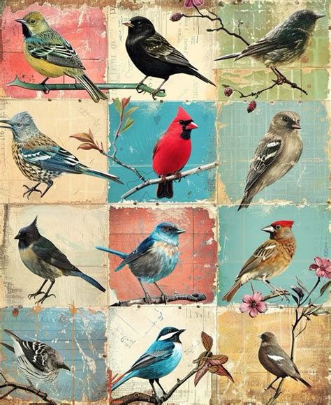 More Birds Collage Sheet Collage Illustration Collage Art Projects