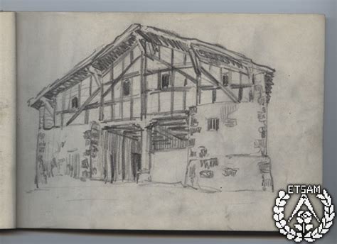 Perspectiva del exterior de un caserío Archivo Histórico Digital de