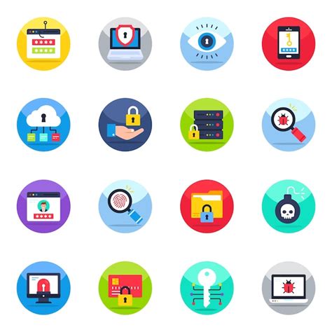 Premium Vector Pack Of Security Flat Icons