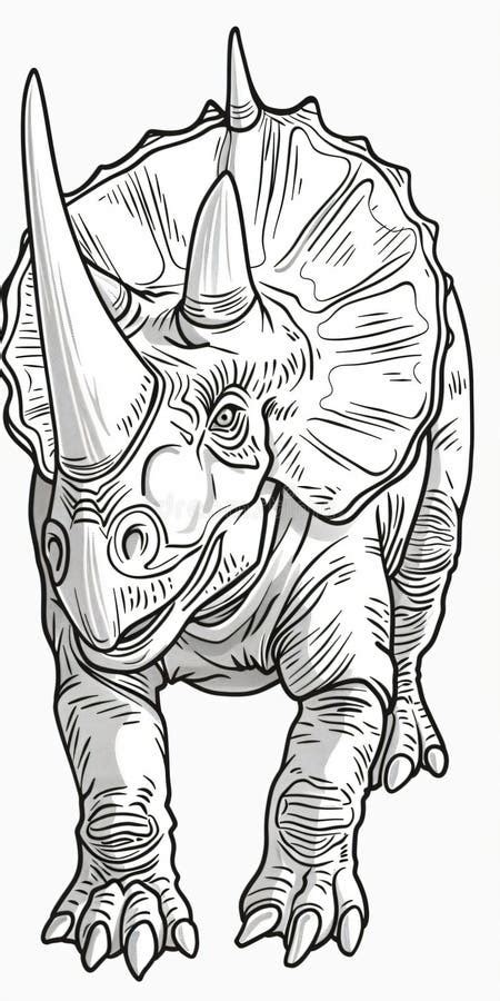 Triceratops Stands All Fours Its Distinctive Curved Horns Frill Spiked