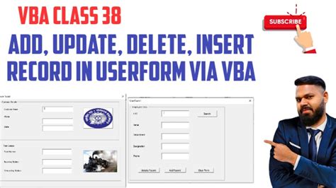 How To Addupdatedeleteinsert Clear Record In A Userform Via Vba Youtube