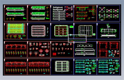 4x36m钢结构厂房图autocad 2004模型图纸下载 懒石网