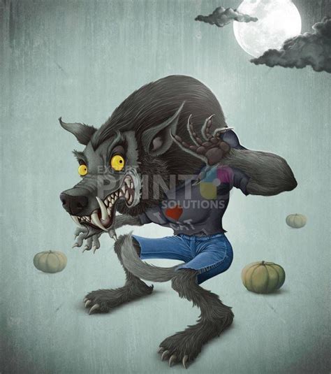 Cute Halloween Character Werewolf Dishwasher Magnet Expert Print