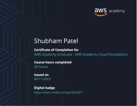 Shubham Patel On Linkedin Awsacademygraduate Cloud Aws
