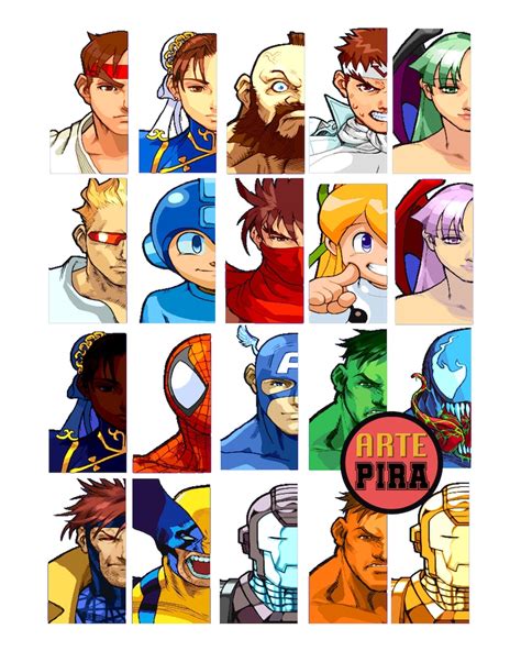 Mvc Clash Of Super Heroes Half Face Portraits V1 Classic Arcade