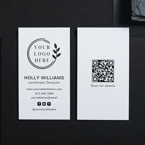 Add Your Logo Social Media Qr Code Corporate Business Card Zazzle