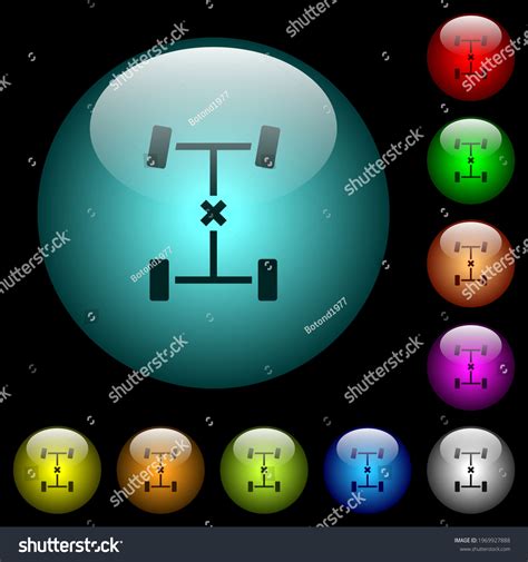 Central Differential Lock Icons Color Illuminated Stock Vector Royalty Free 1969927888