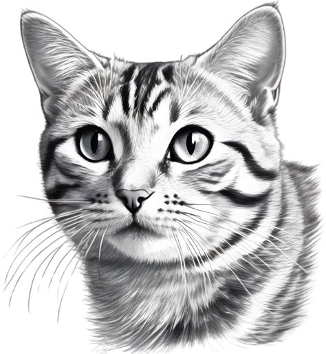 A Sketch Of An American Shorthair Cat Ai Generated 33254946 Png