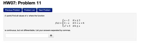 Solved Hw07 Problem 11 Previous Problem Problem List Next