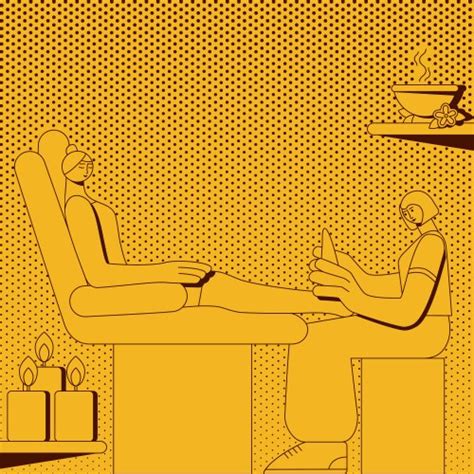 Techniques For Giving Feet Massage Contour Vector Image