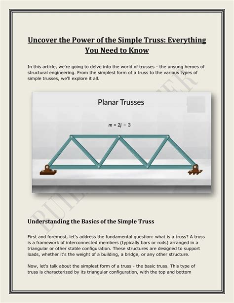 Ppt Uncover The Power Of The Simple Truss Everything You Need To