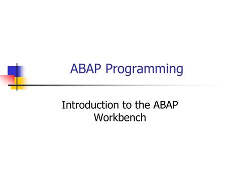 Ppt Abap Programming Powerpoint Presentation Free Download Id 9444878