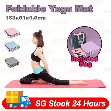 [sg Stock] 6 8mm Yoga Mat Foldable Exercise Mat Non Slip Fitness Mat