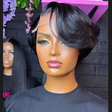Human Hair Pixie Wig By Aj Custom Wigs In 2025 Full Lace Wig Human