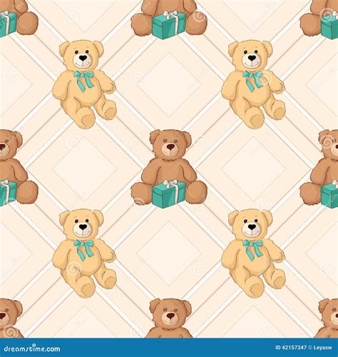 Teddy Bear Seamless Background Stock Vector Illustration Of Smile