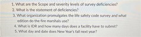 Solved 1 What Are The Scope And Severity Levels Of Survey