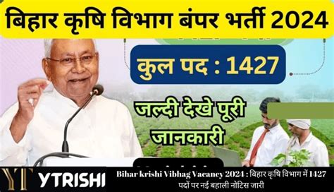 Bihar Krishi Vibhag Vacancy 2024 Ytrishi