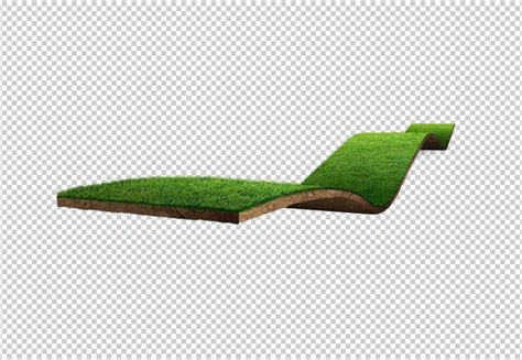 premium psd 3d illustration of bending grass field isolated