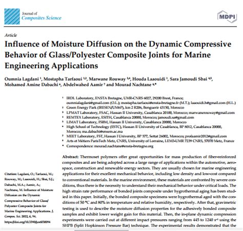 Pdf Influence Of Moisture Diffusion On The Dynamic Compressive Behavior Of Glasspolyester