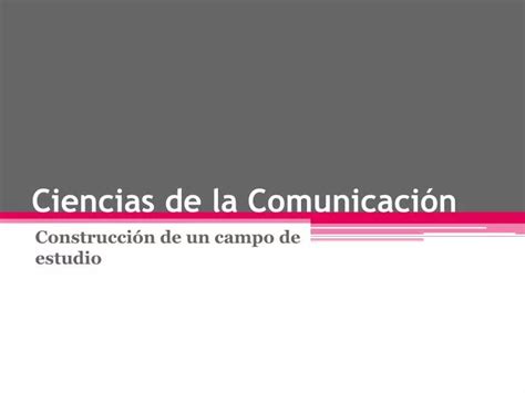 PPT Ciencias de la Comunicación PowerPoint Presentation free