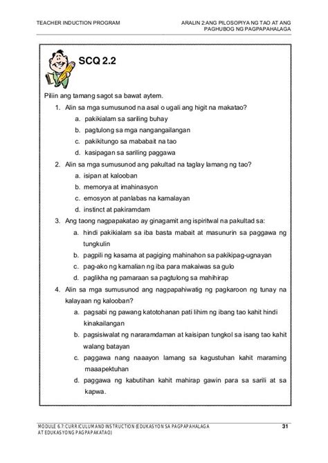 Module 67 Edukasyon Sa Pagpapahalaga At Pagpapakatao