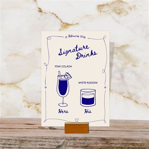 Hand Drawn Signature Drinks Sign Template Scribble Illustrations