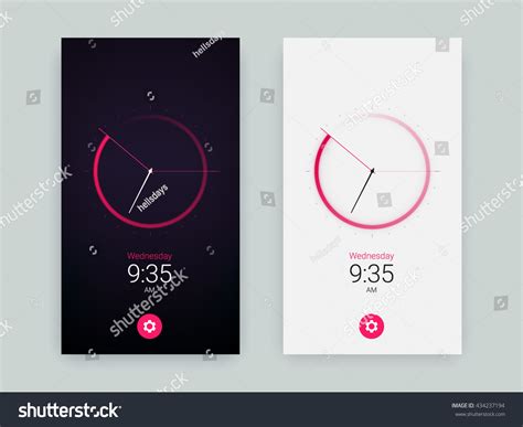Clock Application Ui Design Concept Vector Stock Vector Royalty Free
