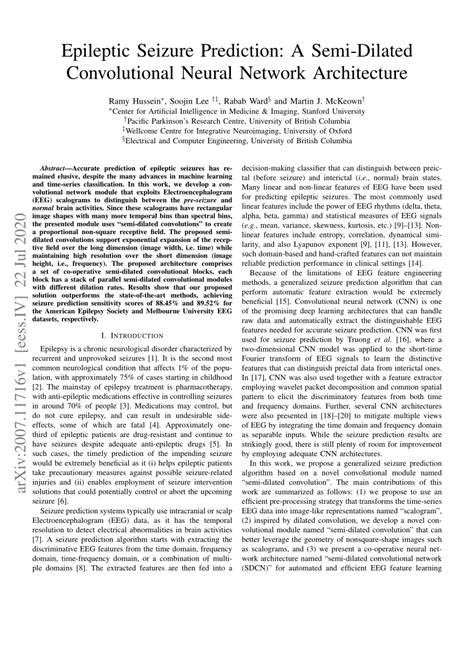 Pdf Epileptic Seizure Prediction A Semi Dilated Convolutional Neural