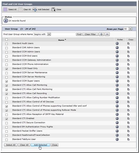 Configure Cisco Unified Application User Xima Software Support Portal