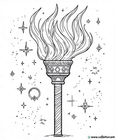 Olympic Torch Coloring Page Download Or Print For Free