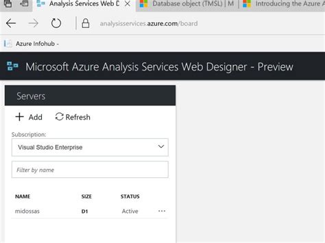 azure analysis services web designer sql of the north