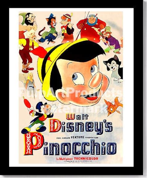 Disney Pinocchio 1940 Movie Poster Disney Films Walt