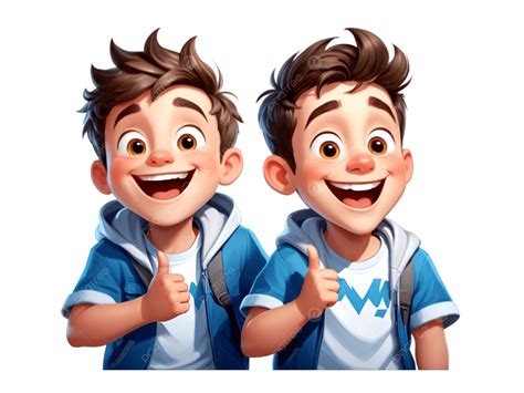이 쾌활한 만화 소년 친구들은 그들의 밝은 미소와 장난스러운 정신을 가진 우정의 기쁨을 구현합니다 행복한 우정 행복한 소년들 행복한 친구들 Png 일러스트 및 이미지