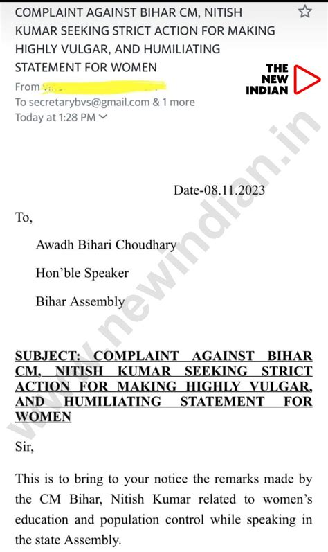 Expunge Nitishs Shameful Sexist Comments Ncw Chief To Bihar Assembly