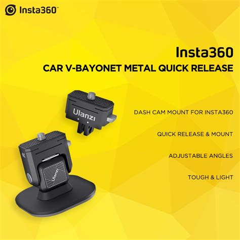 Jual Insta360 Dash Cam Mount Car V Bayonet Metal Quick Release Bracket Shopee Indonesia