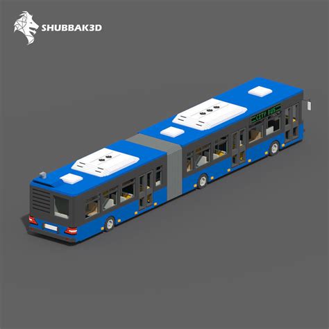 3d Model Voxel Articulated Bus Vr Ar Low Poly Cgtrader